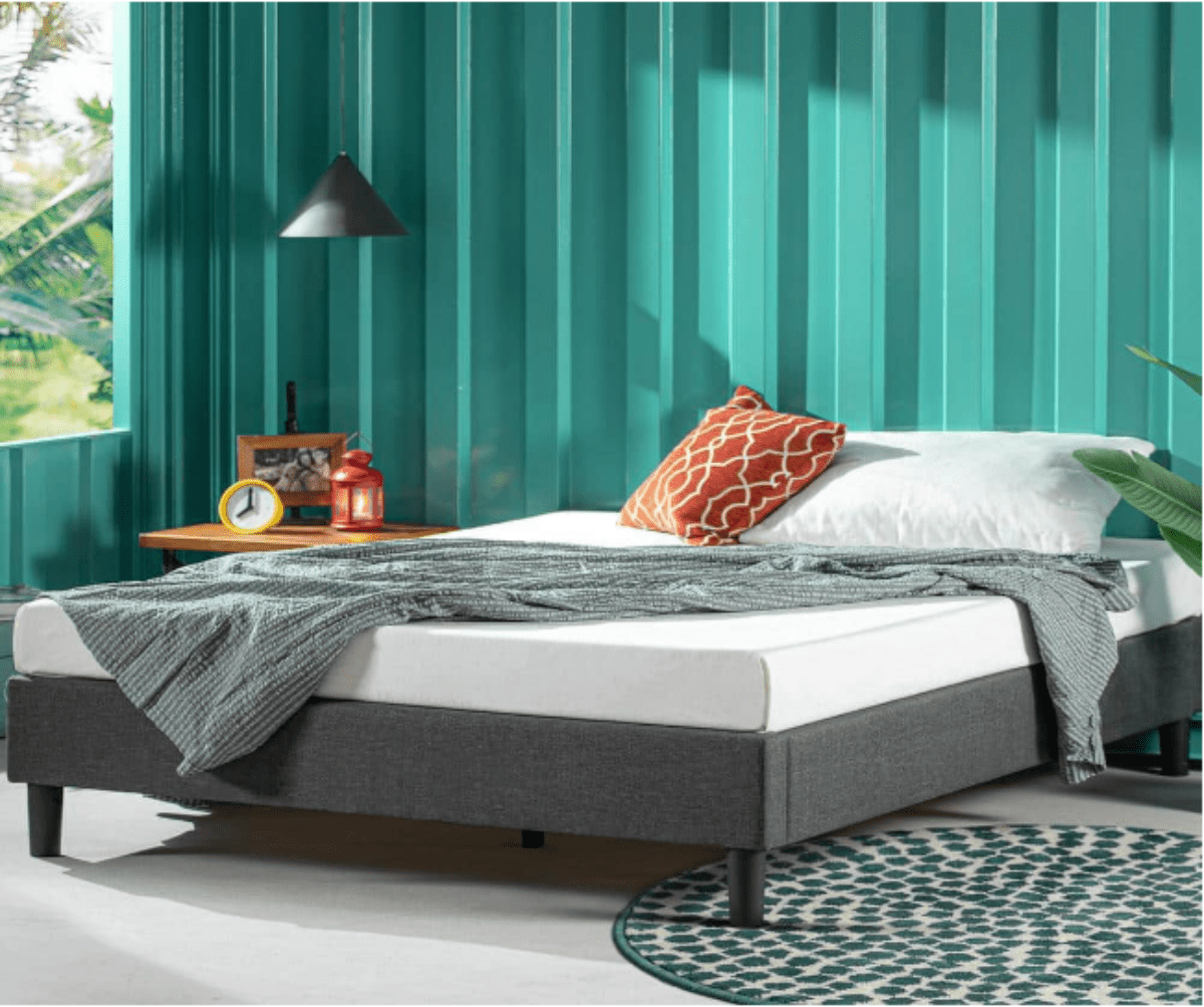 Platform Modern Italian Grey Fabric Bed Frame – Sam Beds